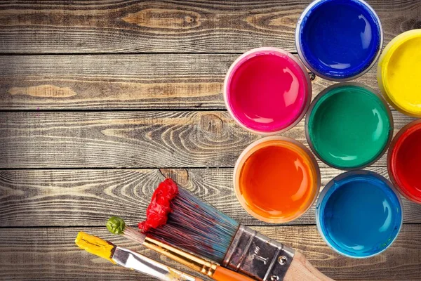 Paint Cans And Brushes