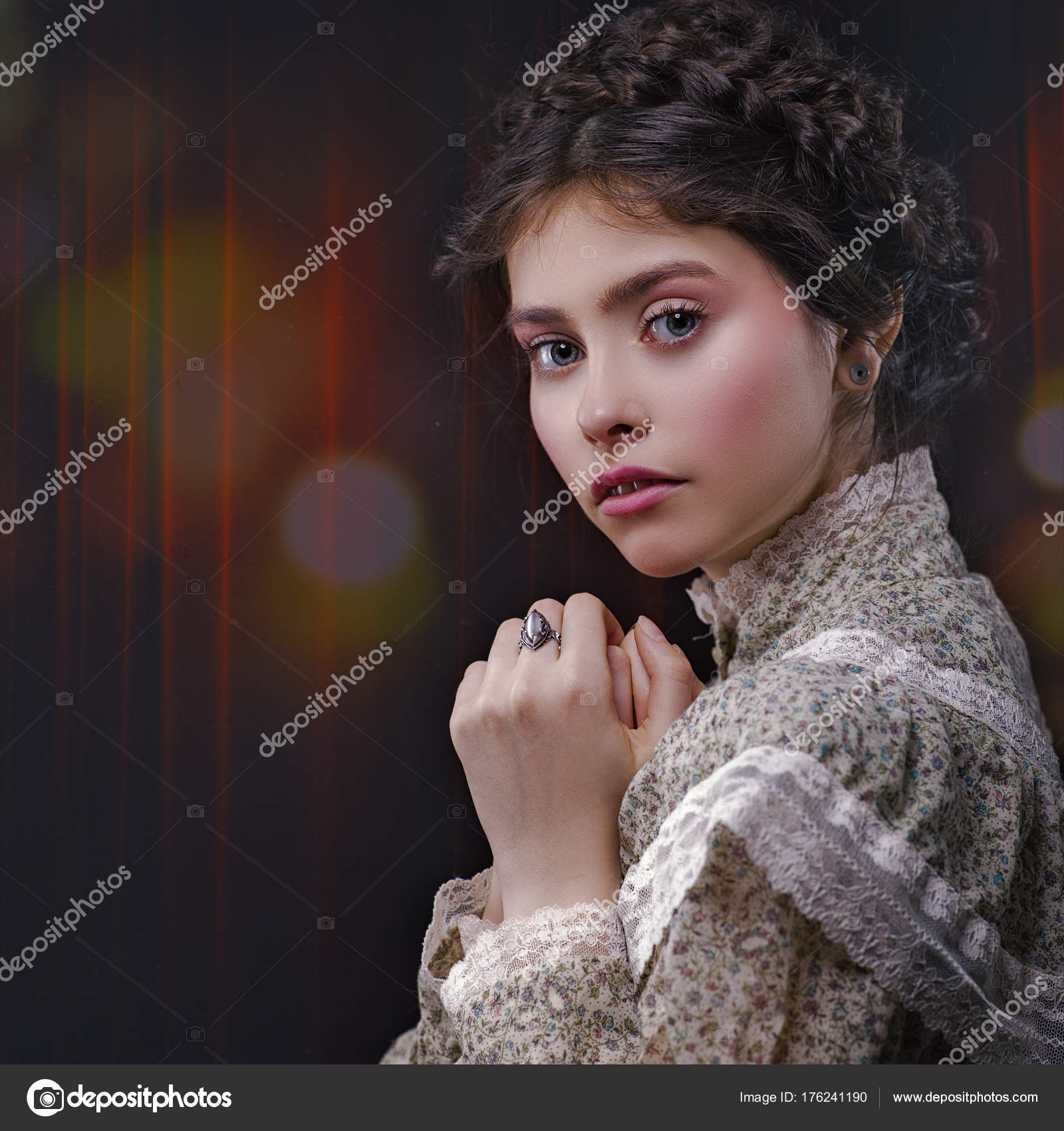 Retro styled female portrait Stock Photo by ©tolokonov 176241190