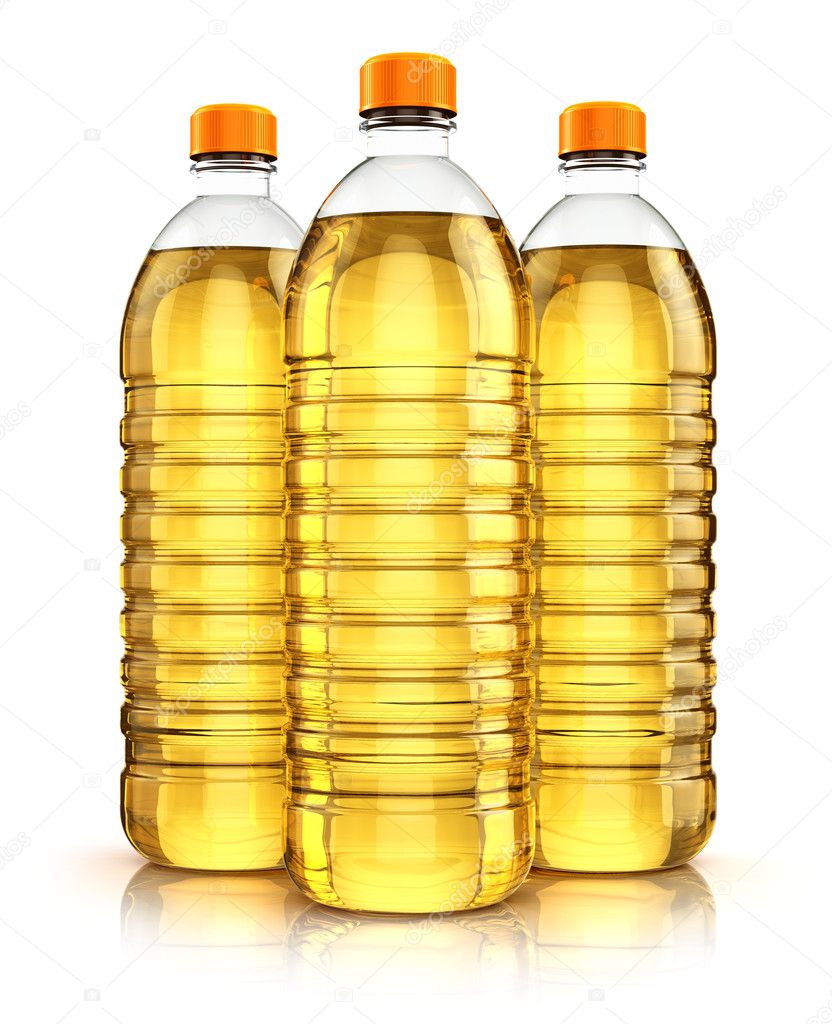Group of plastic bottles with vegetable cooking oil Stock Photo by ...