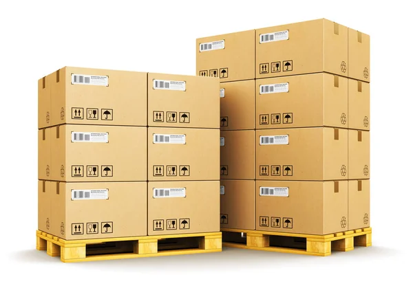 Cardboard boxes on shipping pallets — Stock Photo © scanrail #34101233