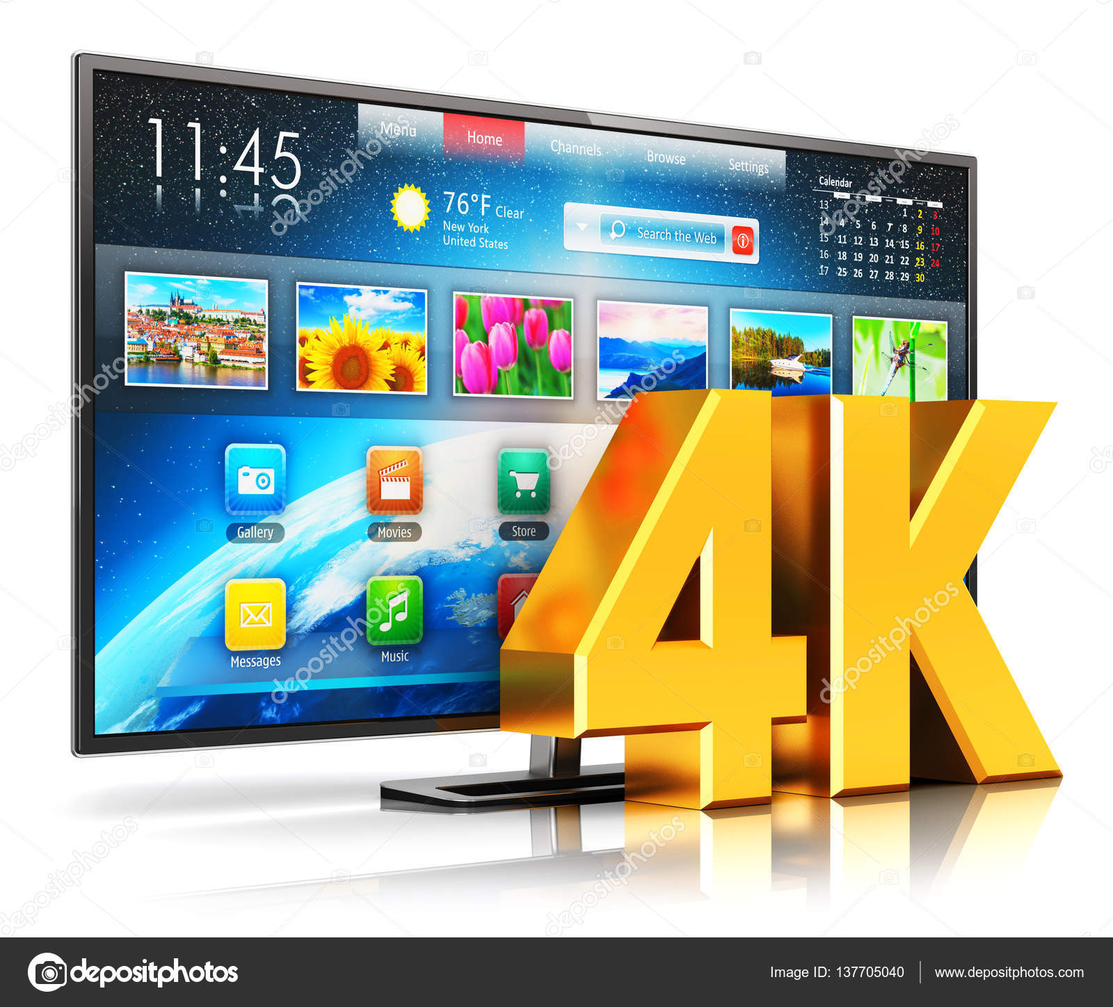 TV inteligente 4K UltraHD Ilustración de stock #137705040 de ©scanrail