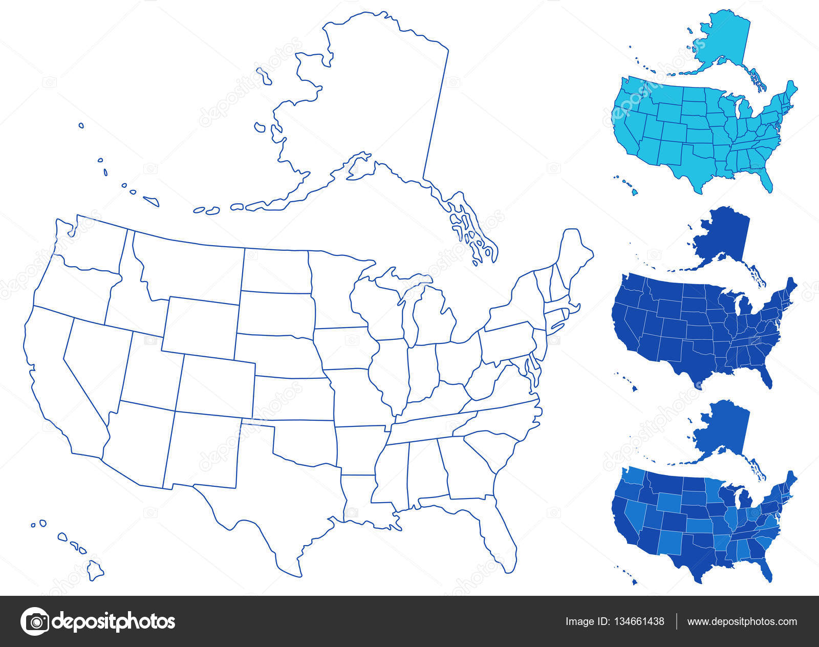 USA map set Stock Vector by ©AlexanderZam 134661438