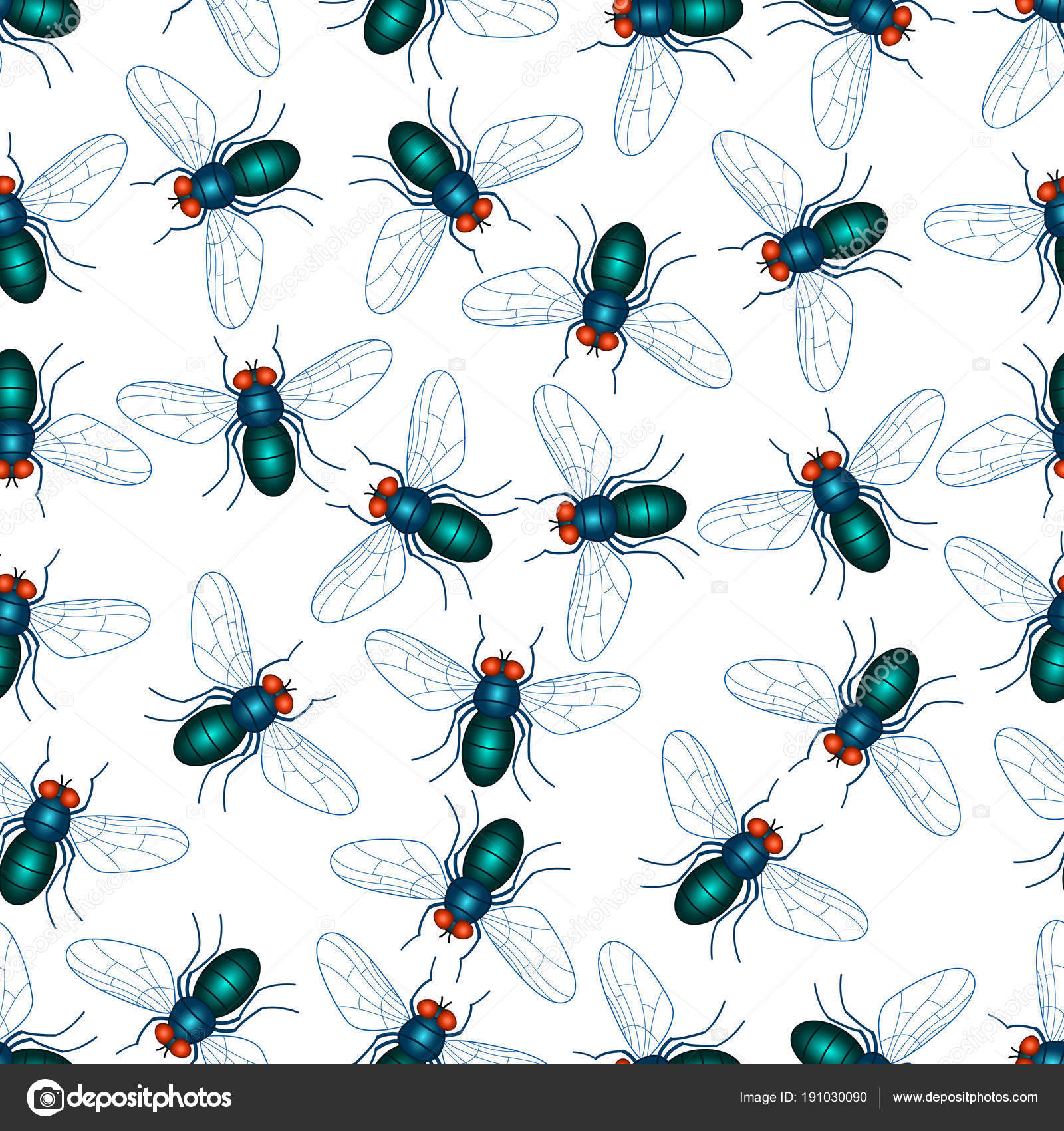 Fly insect pattern Stock Vector Image by ©AlexanderZam #191030090