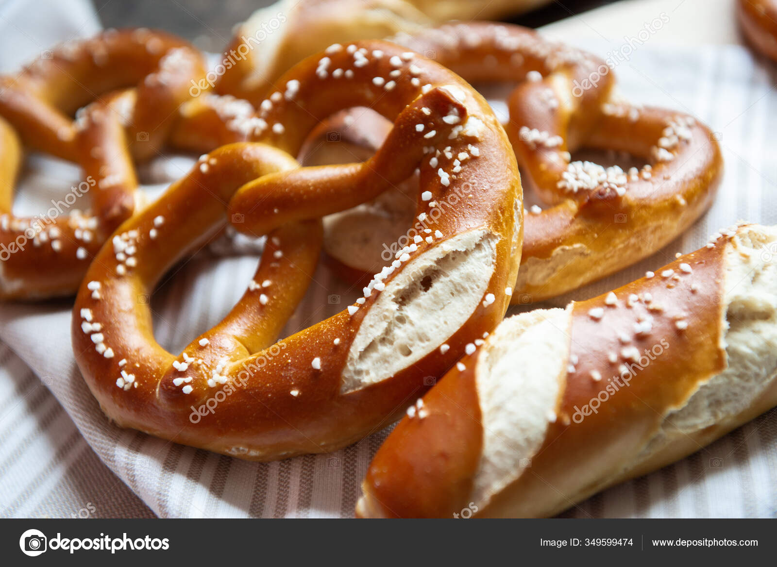 Closeup Photo Lye Roll Bun Bavarian Pretzel Bakery — Stock Photo ...