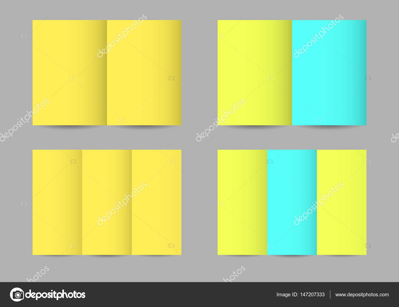Paper leaflets in yellow and blue colors Stock Vector Image by ...