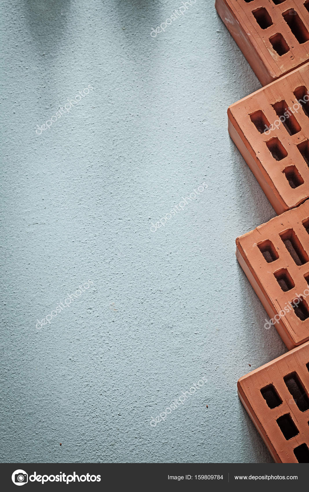 Composición de ladrillos de color naranja en la construcción de ...