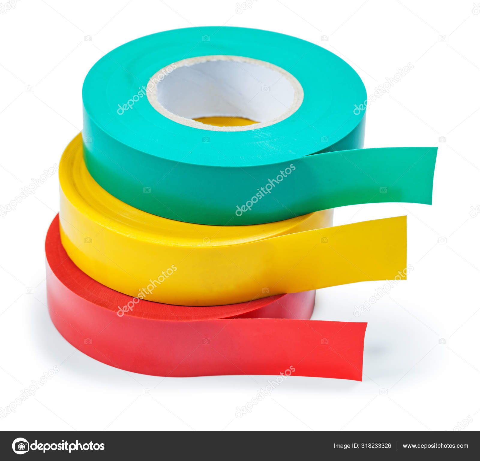 Stack of insulation tape rolls isolated on white Stock Photo by ...
