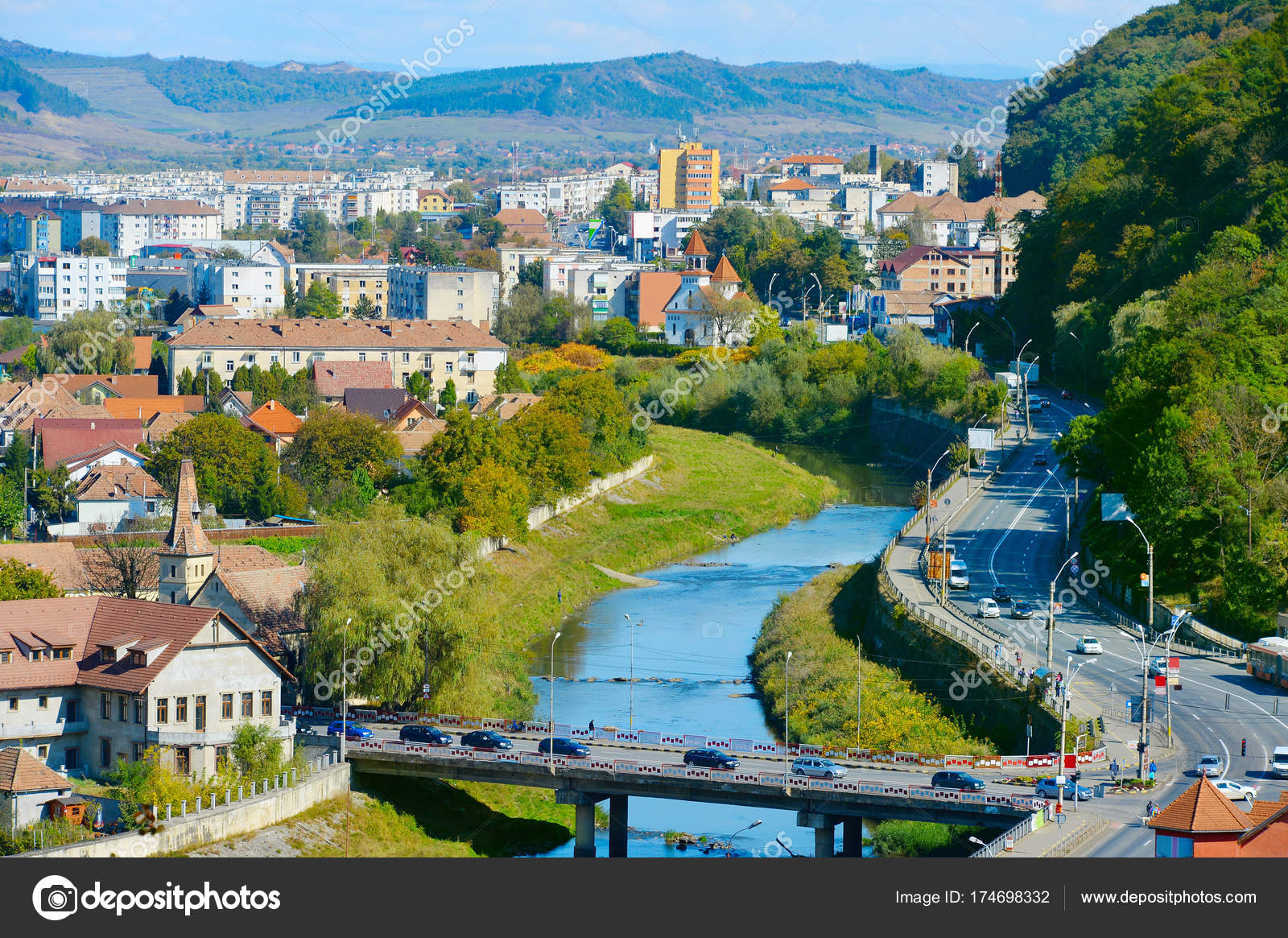 Skyline Sighisoara Tarnava River Romania Stock Photo by ©joyfull 174698332