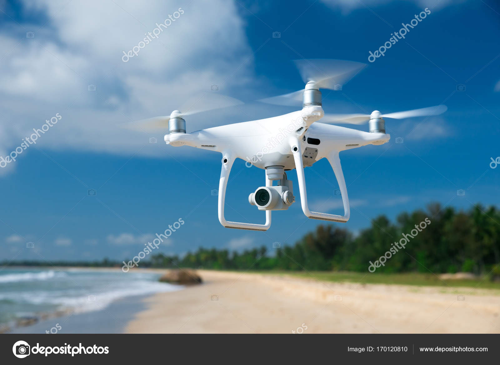 Drone flying over sea. — Stock Photo © Pakhnyushchyy #170120810