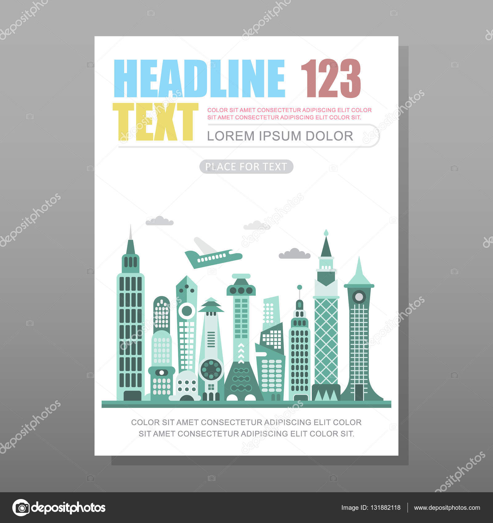 Cityscape vector template layout size A4 Stock Vector by ©jazzia 131882118