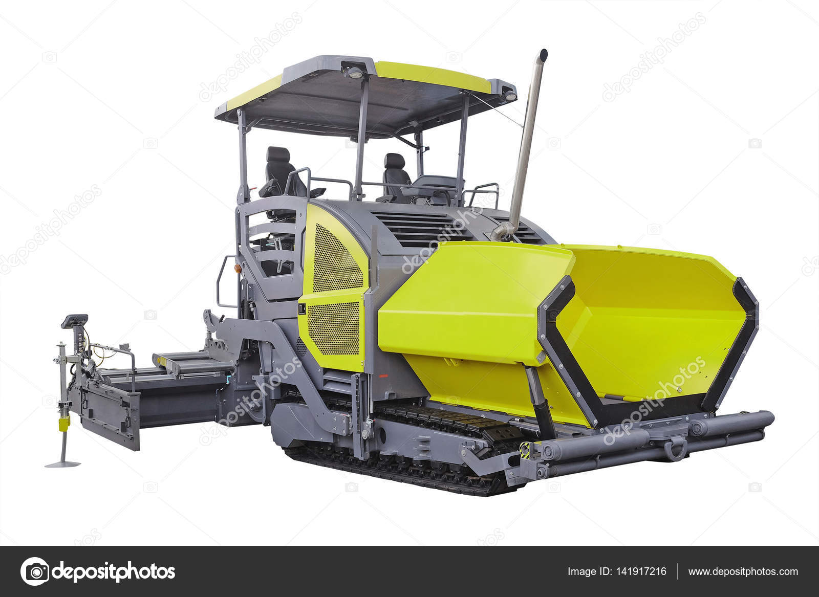 Asphalt spreading machine under the white background — Stock Photo ...