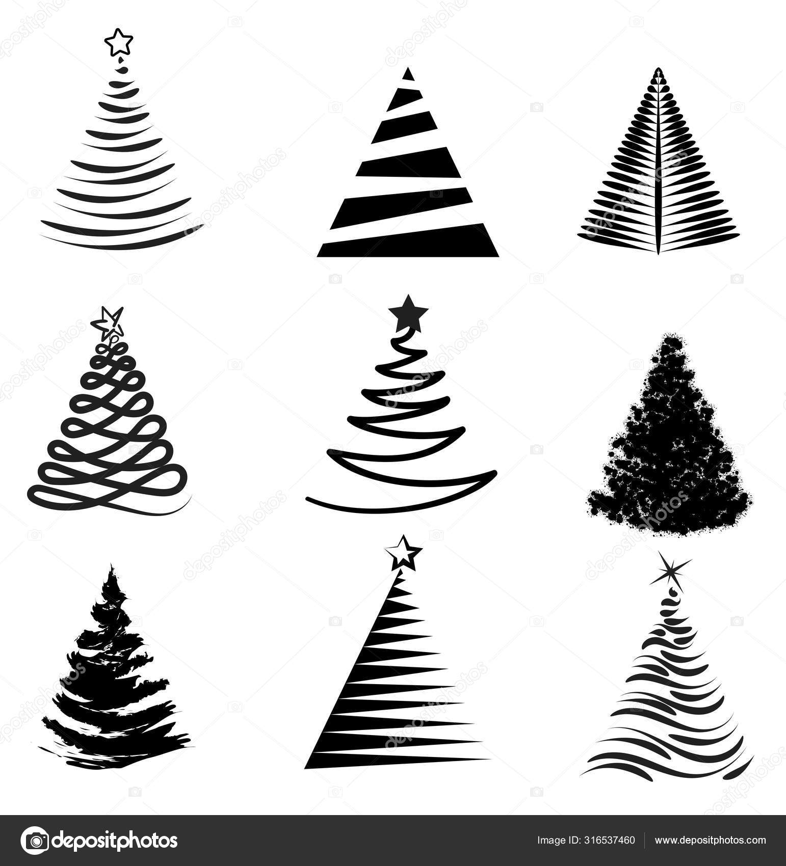 Silueta De Arbol De Navidad Vector Silueta Arbol De Navidad Vector PNG