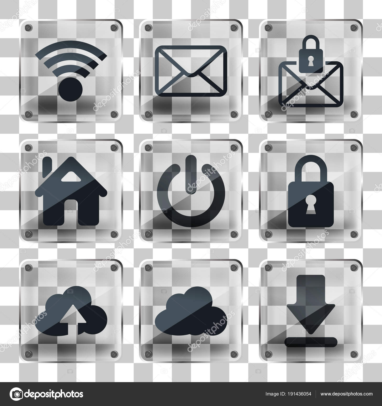 Glass Web Icons Transperency Background Stock Vector Image by ...