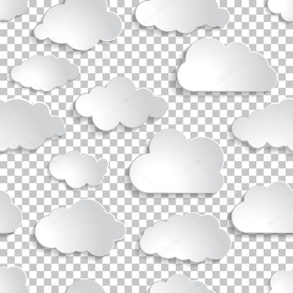 Abstract White Paper Clouds Collection Transparent Background — Stock ...