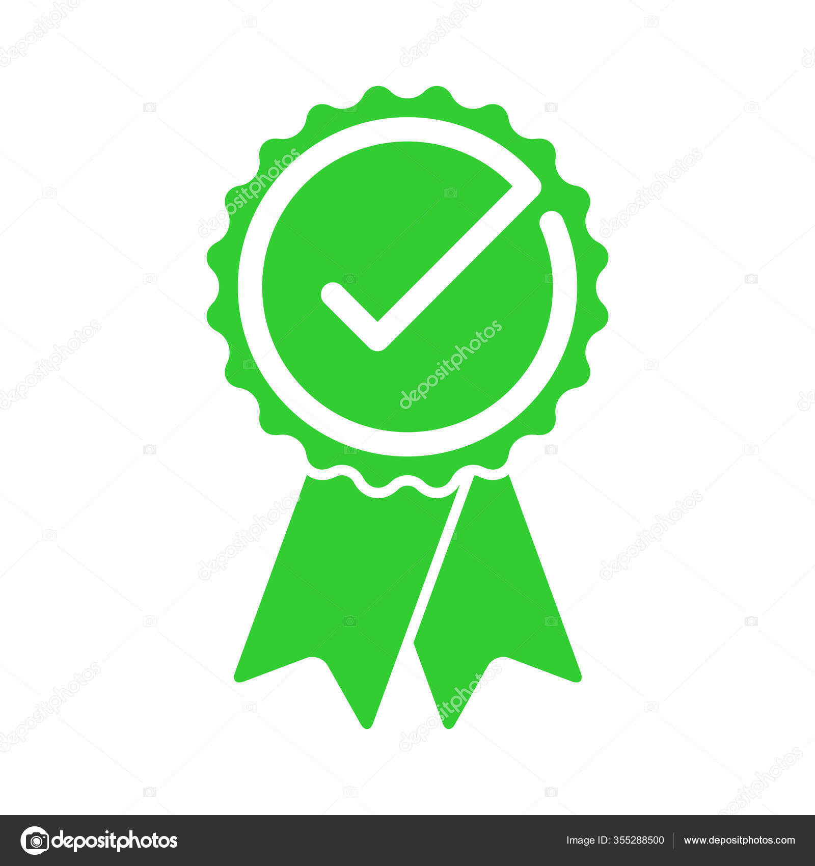 Approved Certified Rosette Icon Flat Style Accredited Recommended Medal ...