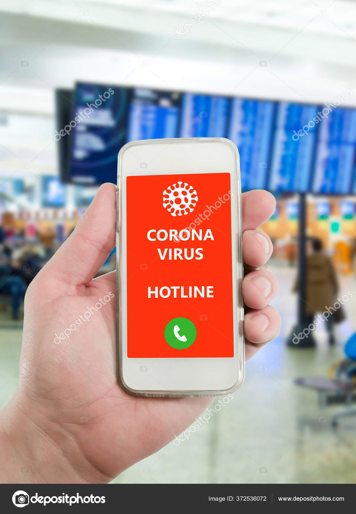 Hand Holds Smartphone Hotline Contacting Citizens Issues Related ...