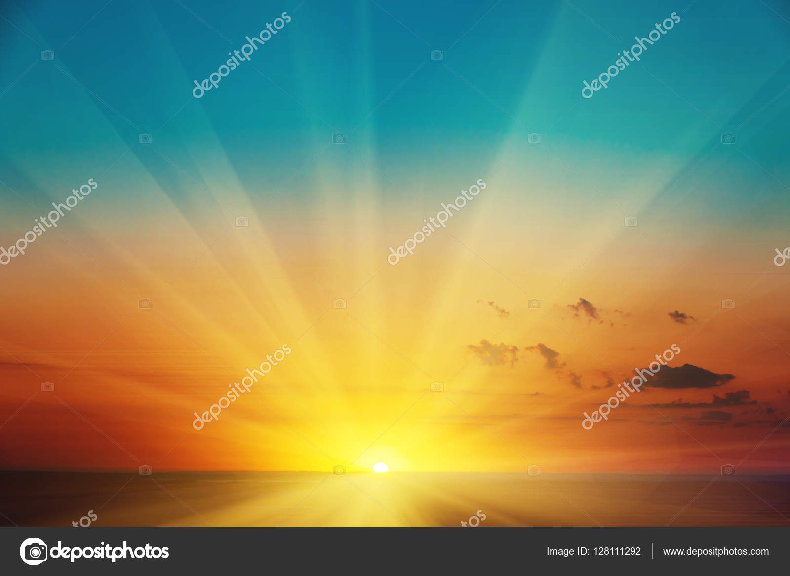 Beautiful blazing sunset landscape Stock Photo by ©jeka2009 128111292