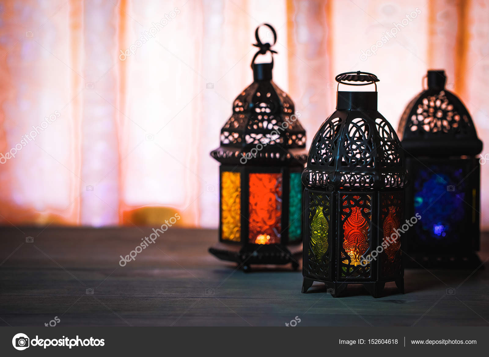 Shining lanterns Fanus on table greeting card — Stock Photo © jeka2009 ...