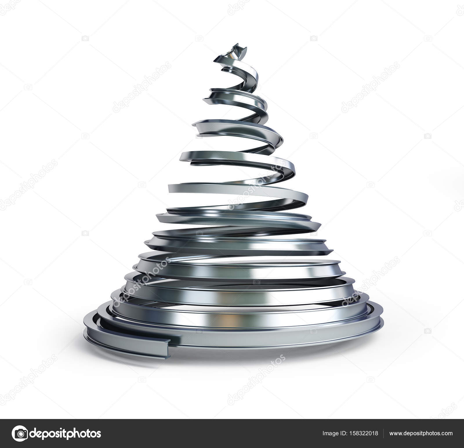 Metal fir tree on a white background 3D illustration Stock Photo by ...