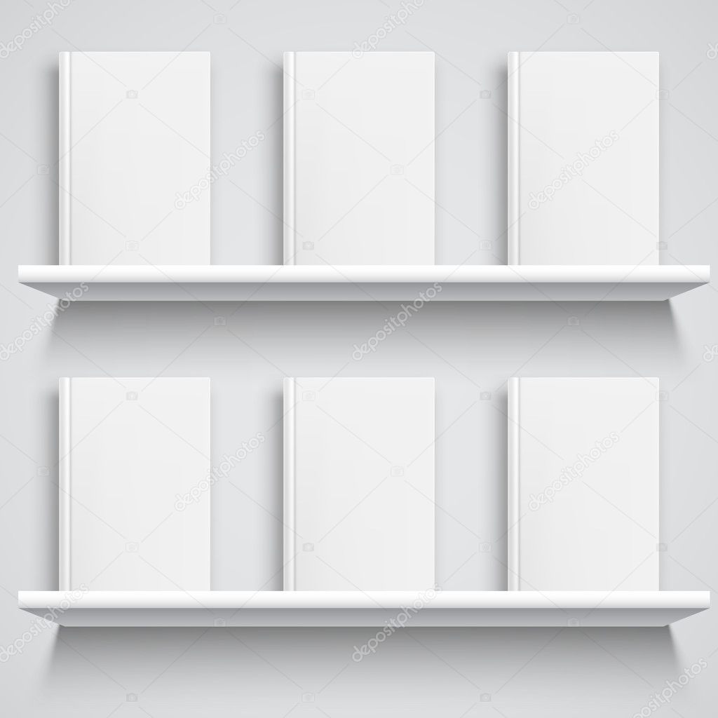 Empty White Bookshelf