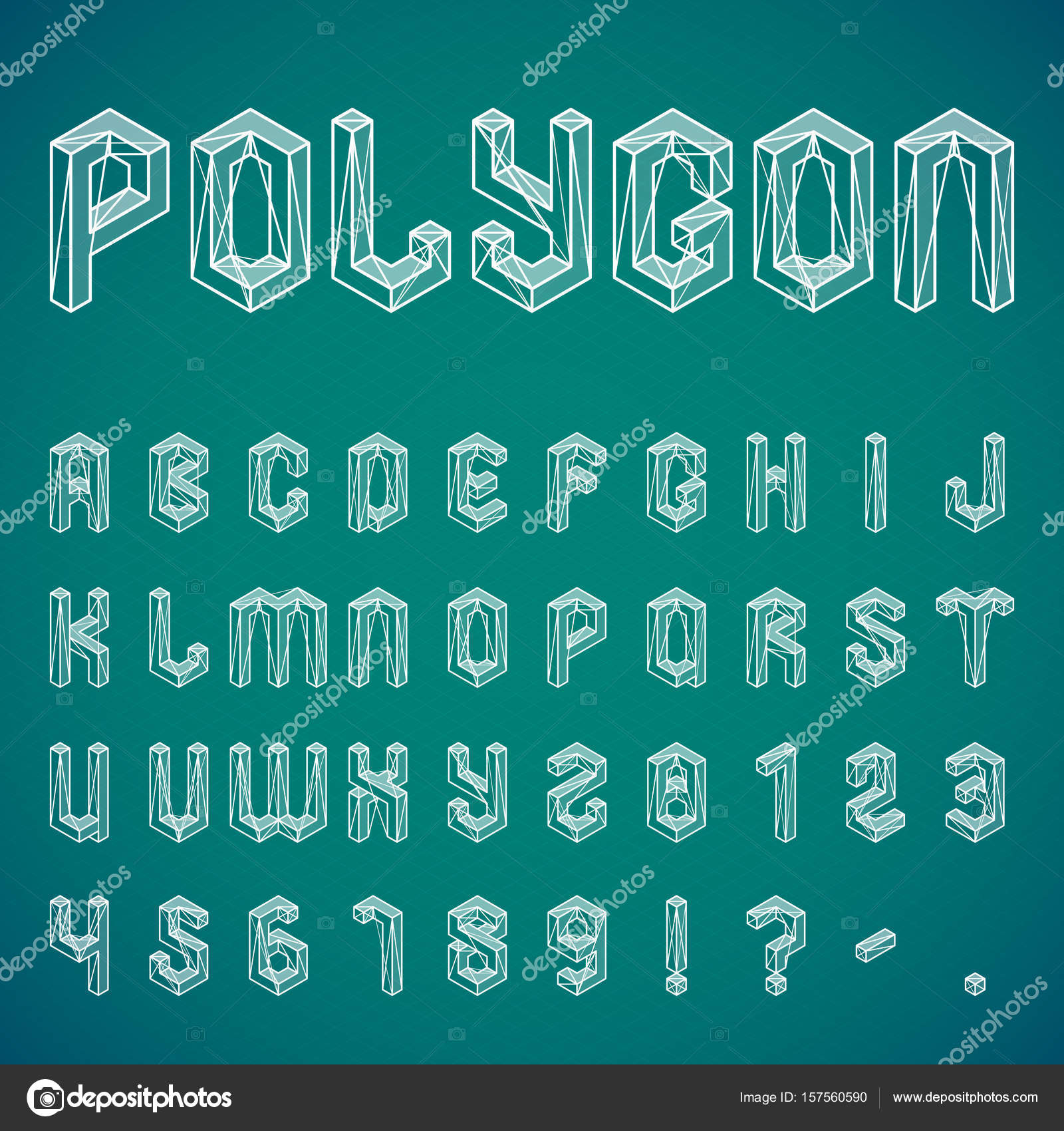 Polygon Alphabet and Numbers Stock Vector Image by ©timurock #157560590