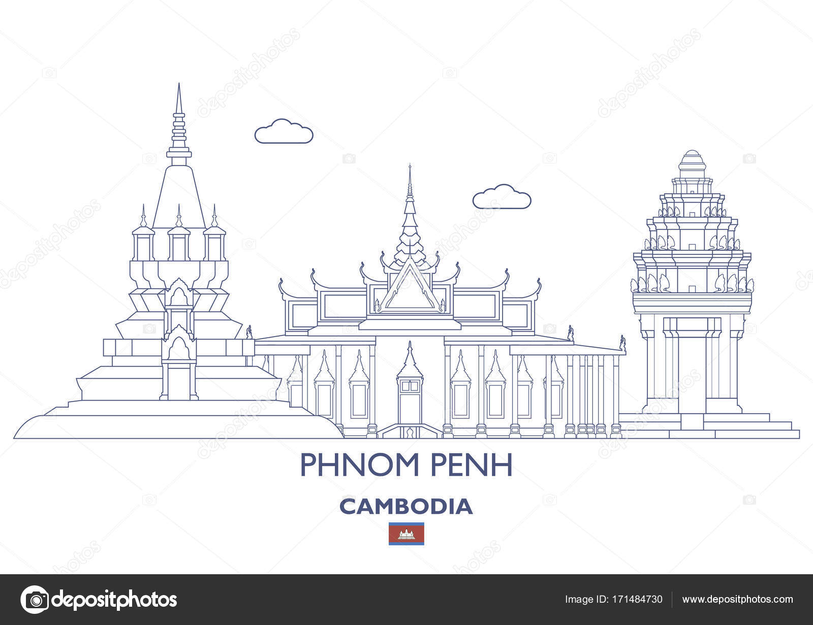 Phnom Penh City Skyline, Cambodia Stock Vector Image by ©Romul-2009 ...