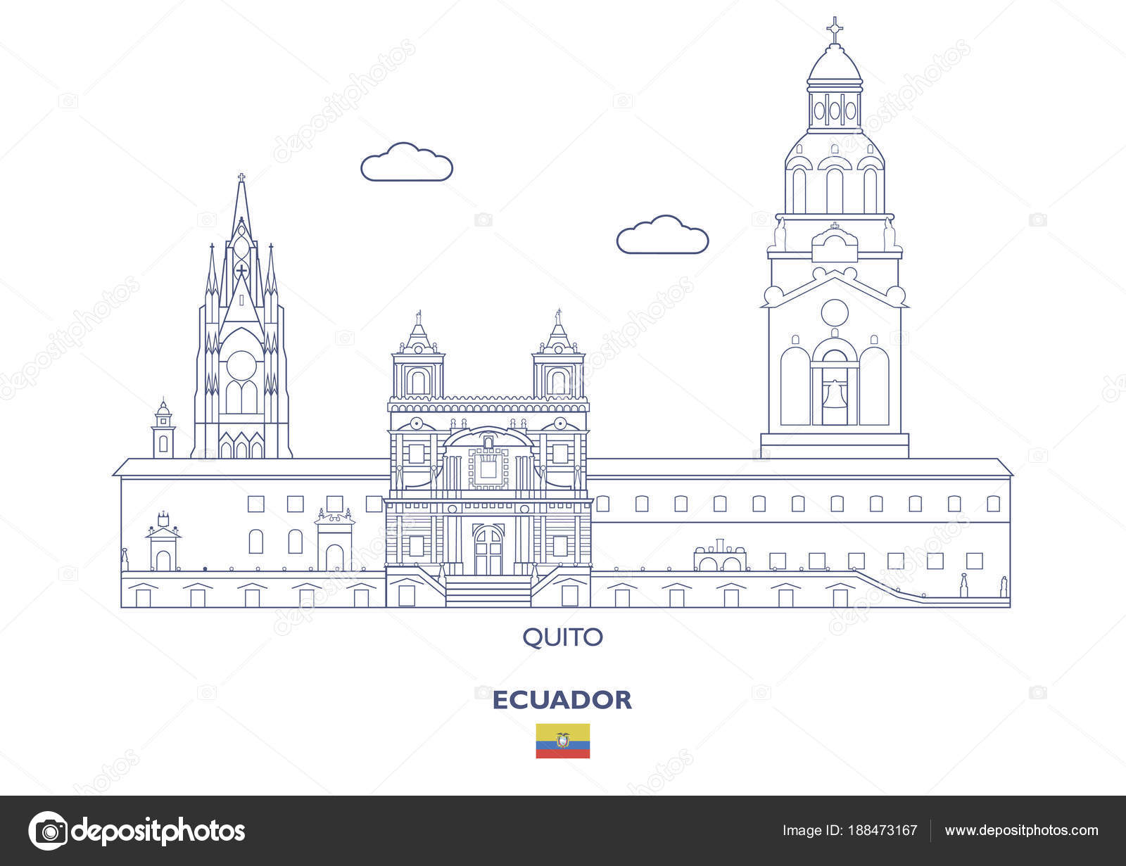 Quito City Skyline, Ecuador Stock Vector Image by ©Romul-2009 #188473167