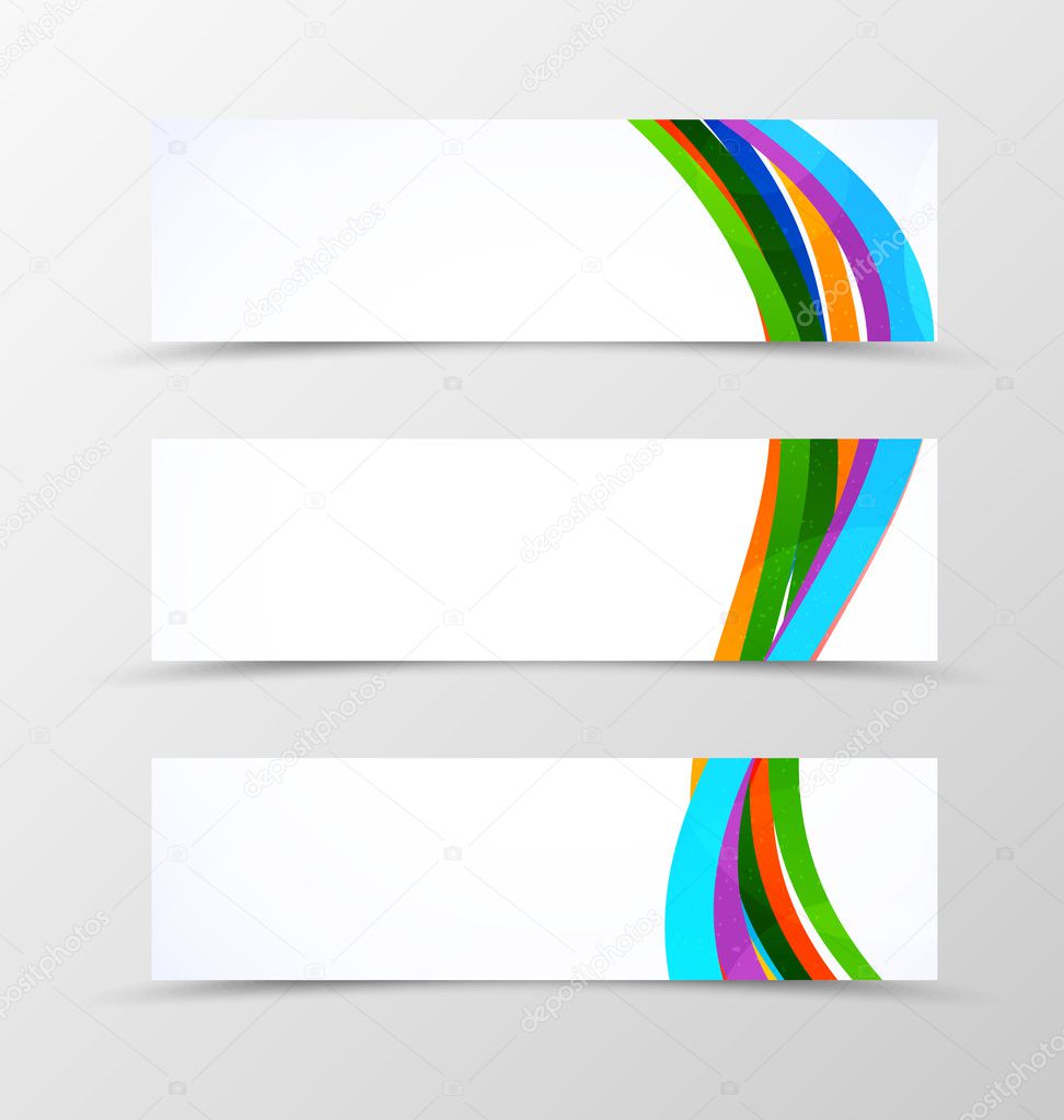 Set of header banner dynamic wave design Stock Vector by ©Denchik 127959270