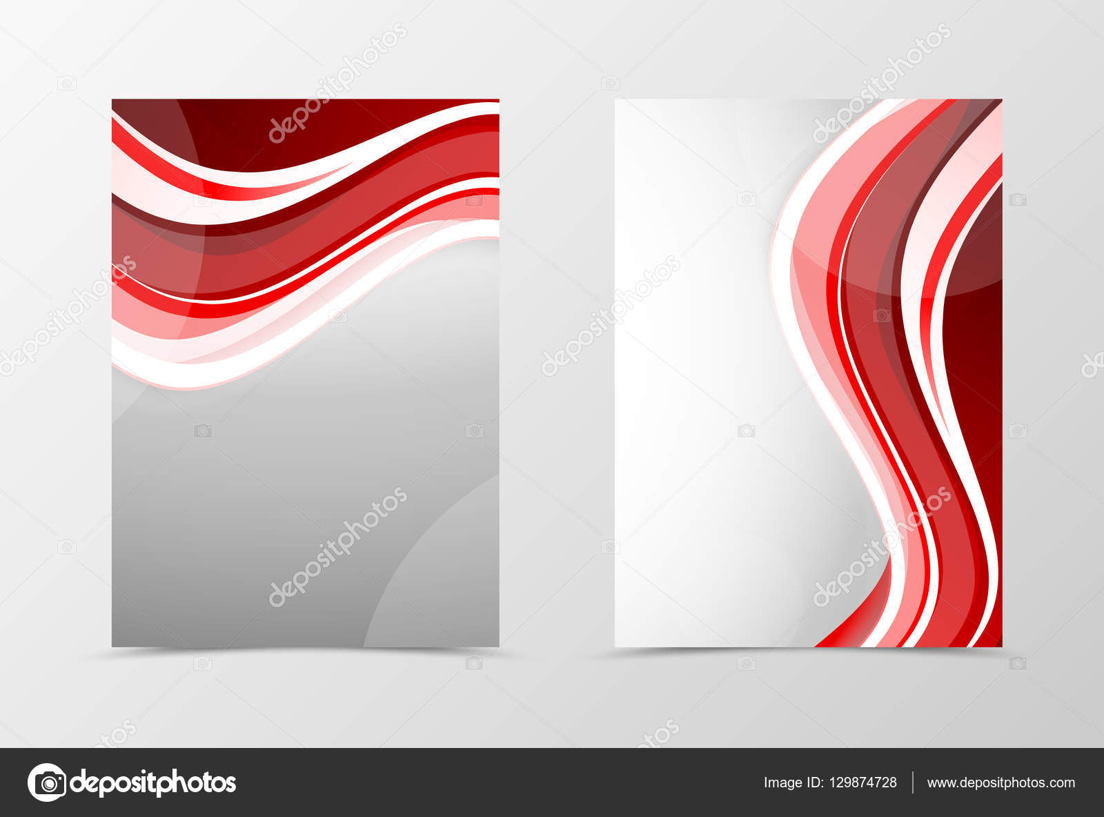 Front and back wavy flyer template design Stock Vector Image by ...