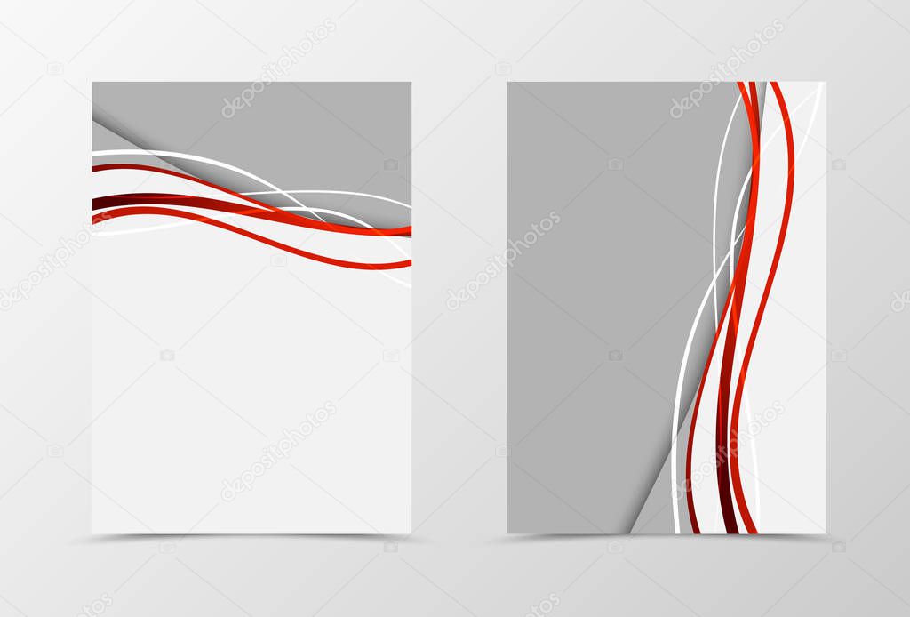 Front and back wavy flyer template design Stock Vector Image by ...