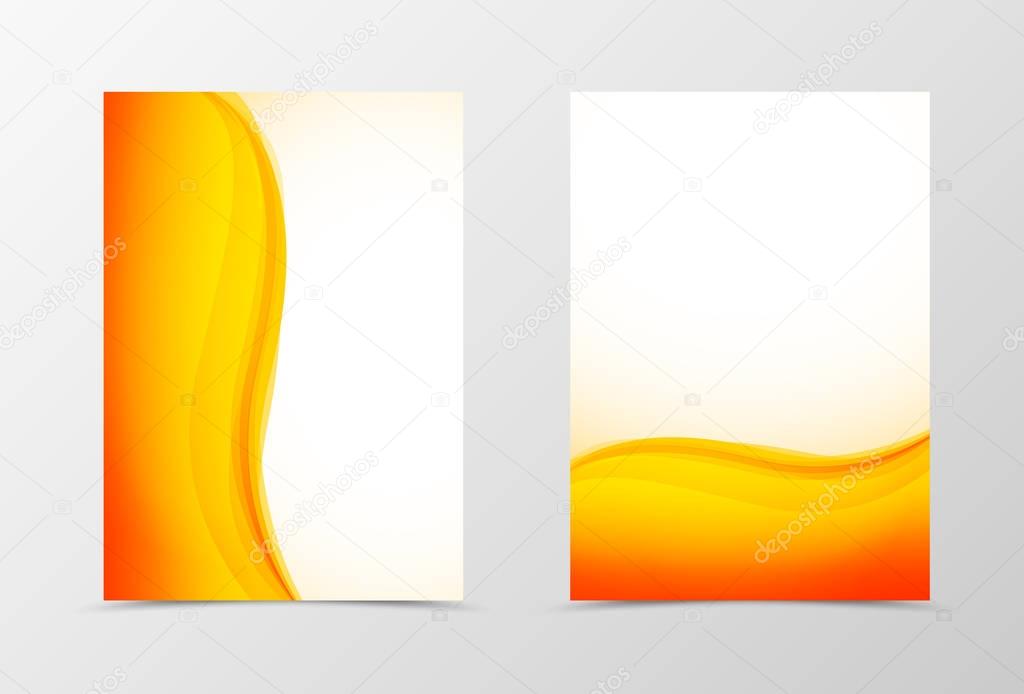 Front and back wavy flyer template design Stock Vector Image by ...