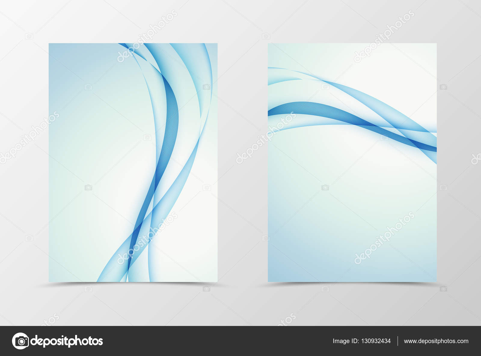 Front and back wave flyer template design Stock Vector by ©Denchik ...