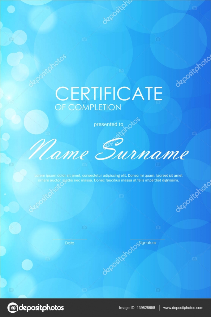 Certificate of completion template Stock Vector by ©Denchik 139828658