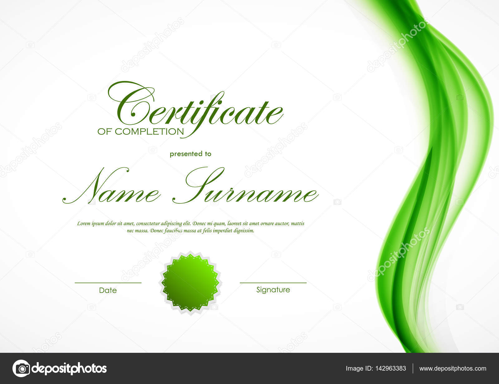 Certificate of completion template Stock Vector by ©Denchik 142963383