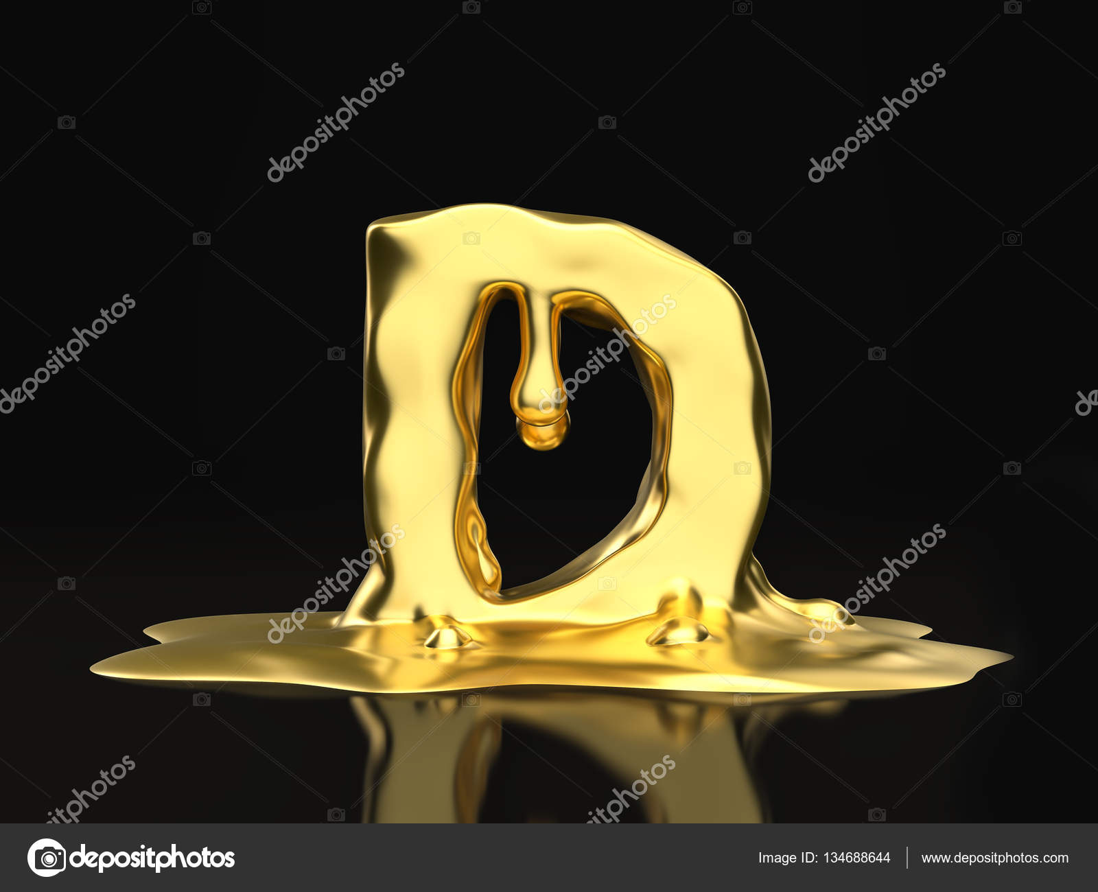 Liquid gold letter D Stock Photo by ©julydfg 134688644