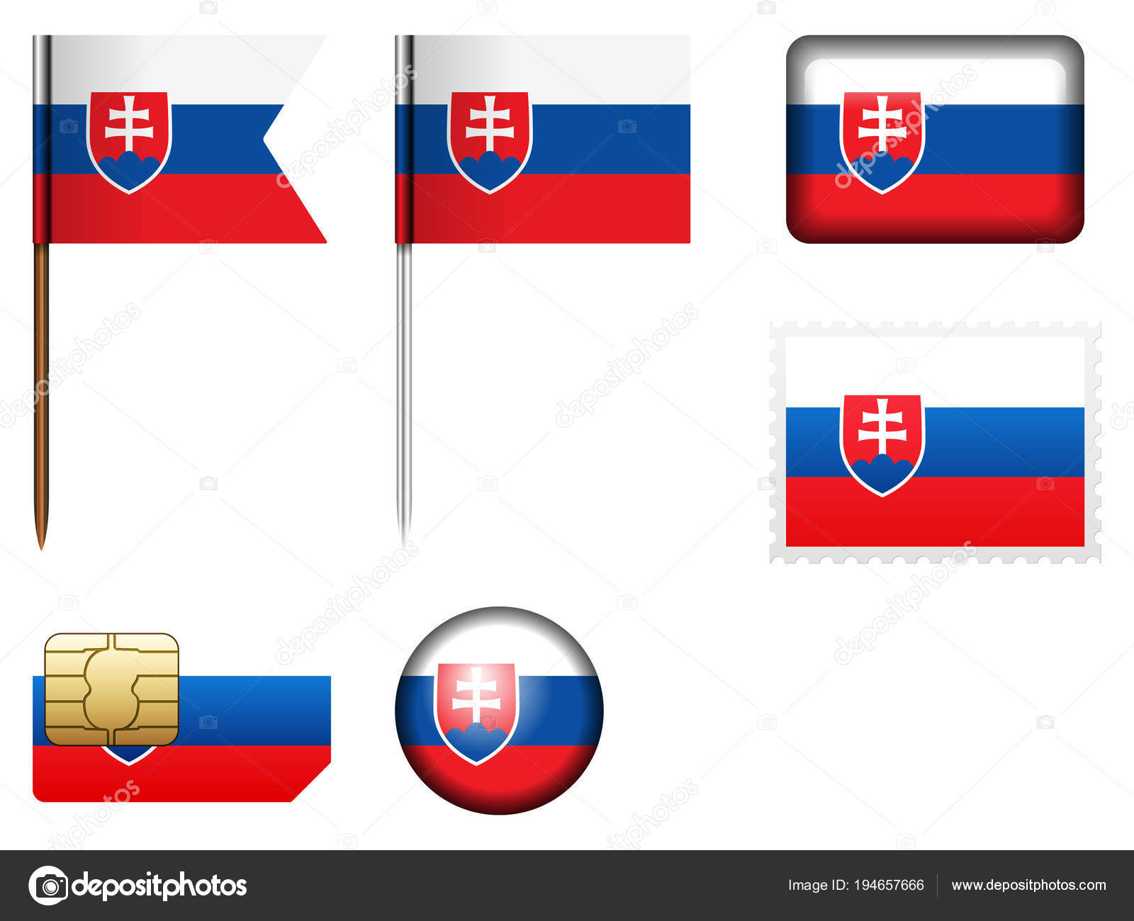 Slovakia flag set Stock Vector Image by ©julydfg #194657666