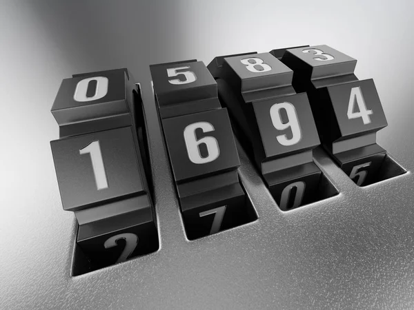 4-digit combination lock Stock Photo by ©scanrail 5665099