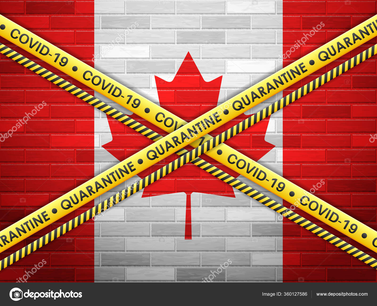 Canada Quarantine Bricks Wall Background Vector Illustration Stock ...