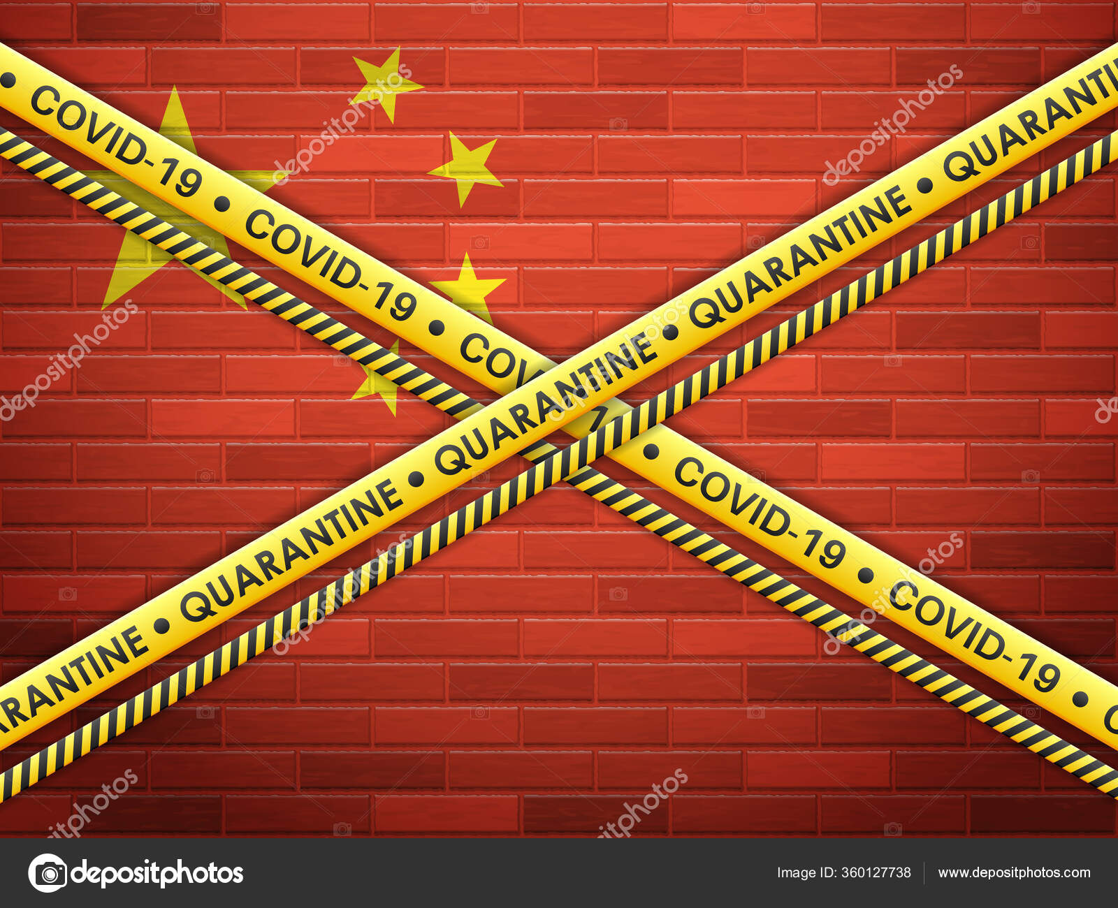 China Quarantine Bricks Wall Background Vector Illustration Stock ...