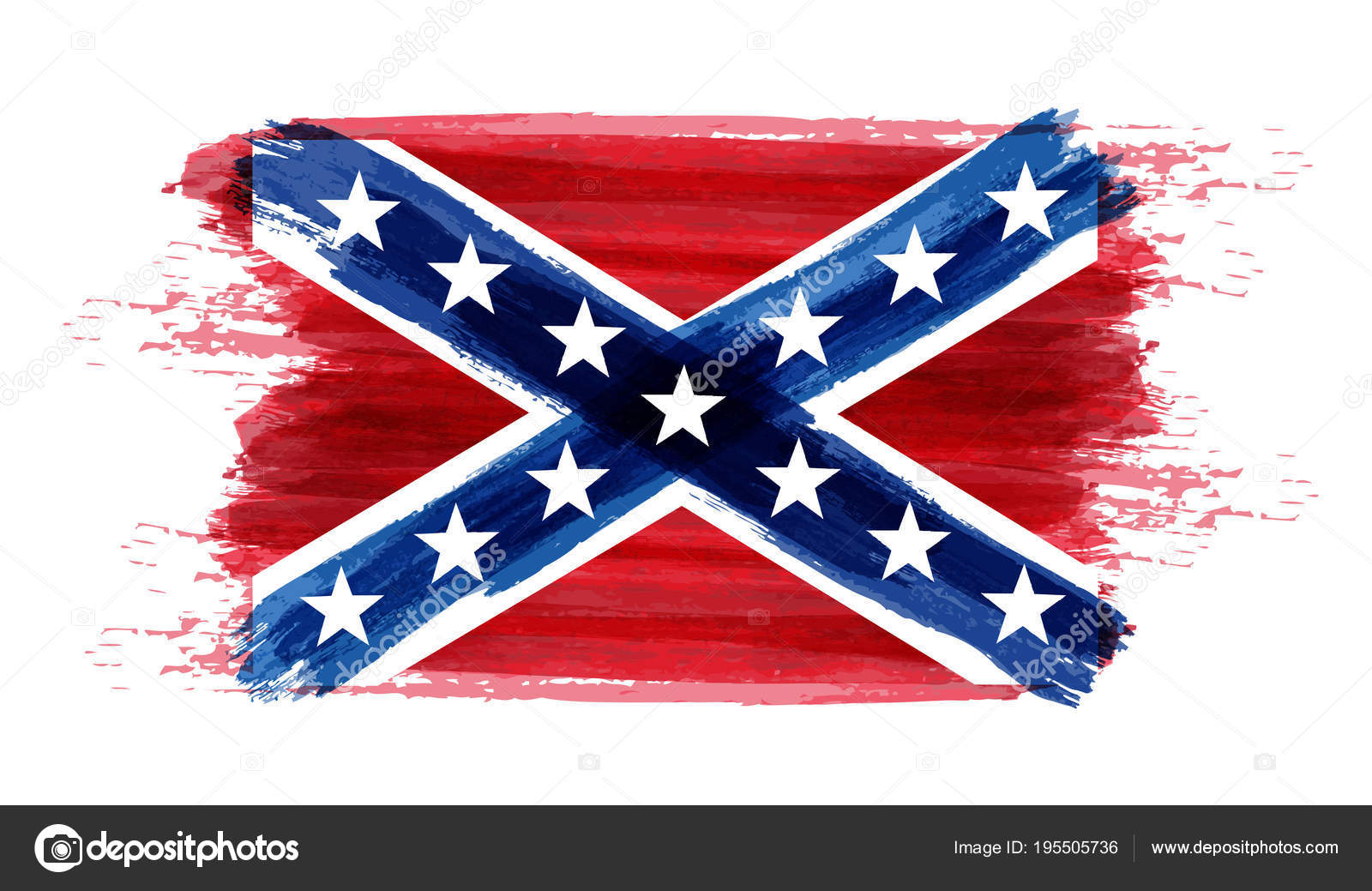 Confederate Flag Waving Vector
