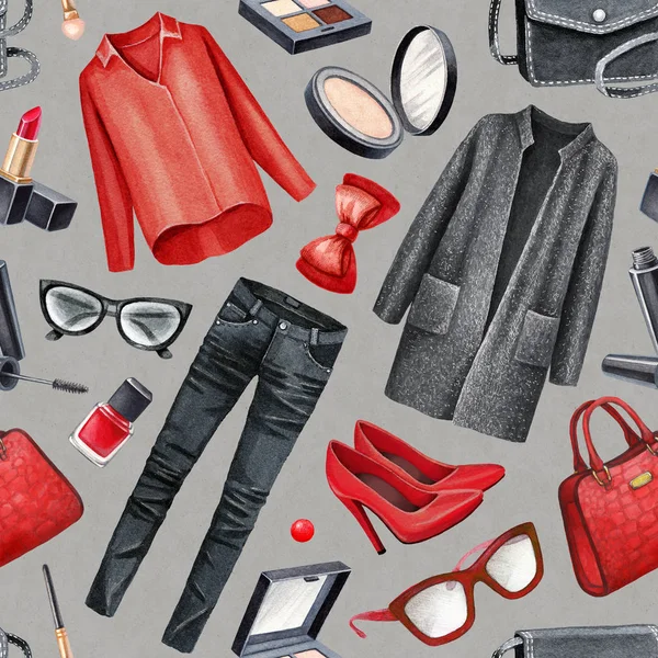 Fashionable clothes and makeup collection Stock Photo by ©Sashsmir ...