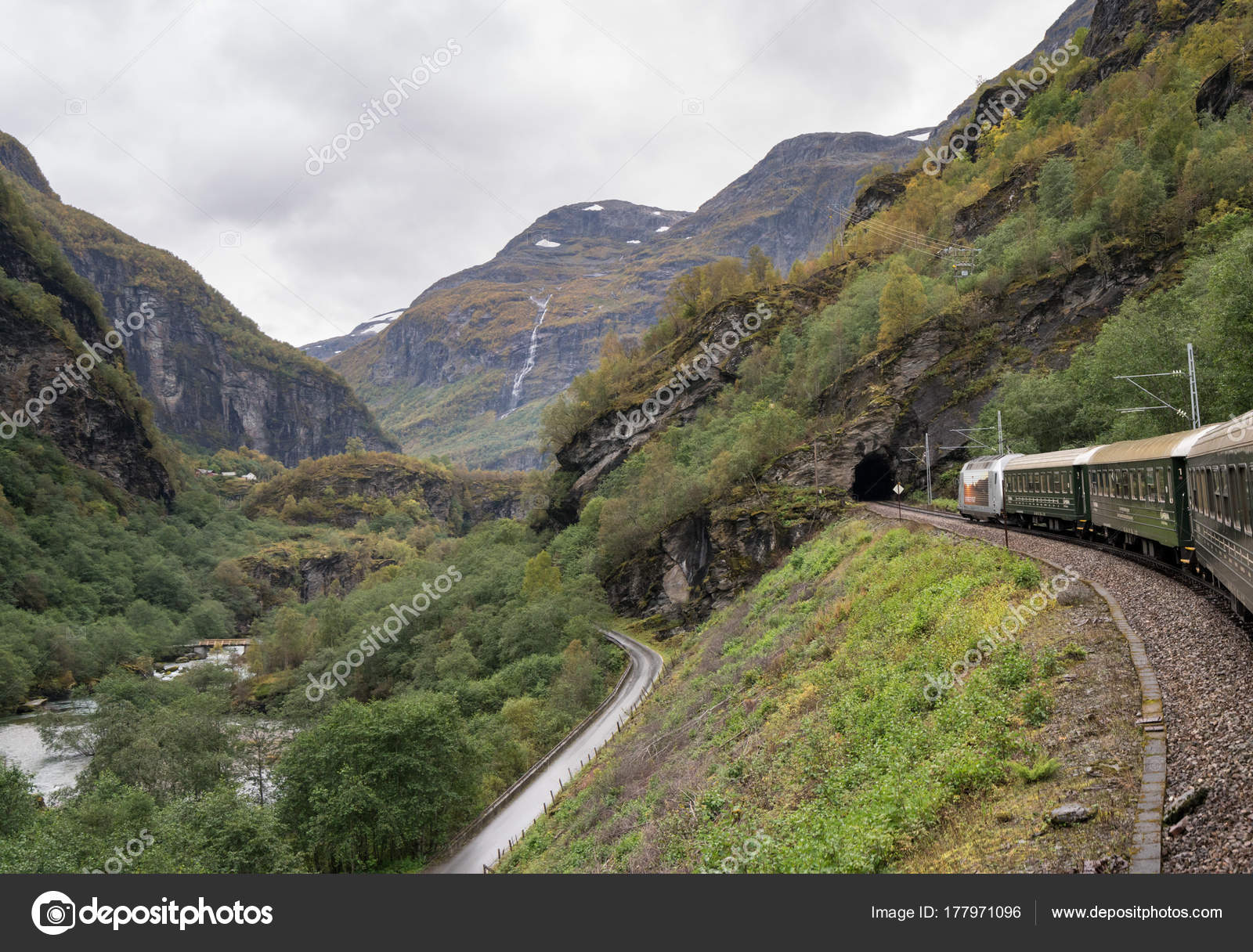 Scenery from Flam Line railway in Norway – Stock Editorial Photo ...