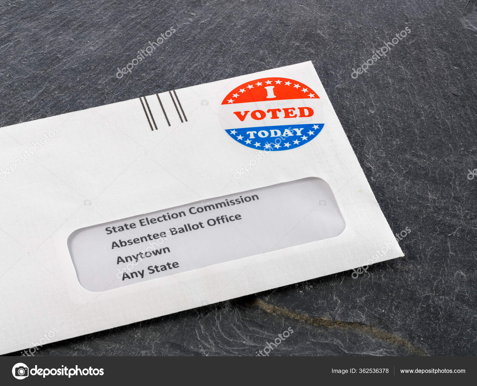 Envelope addressed to state election committe for voting by mail Stock ...