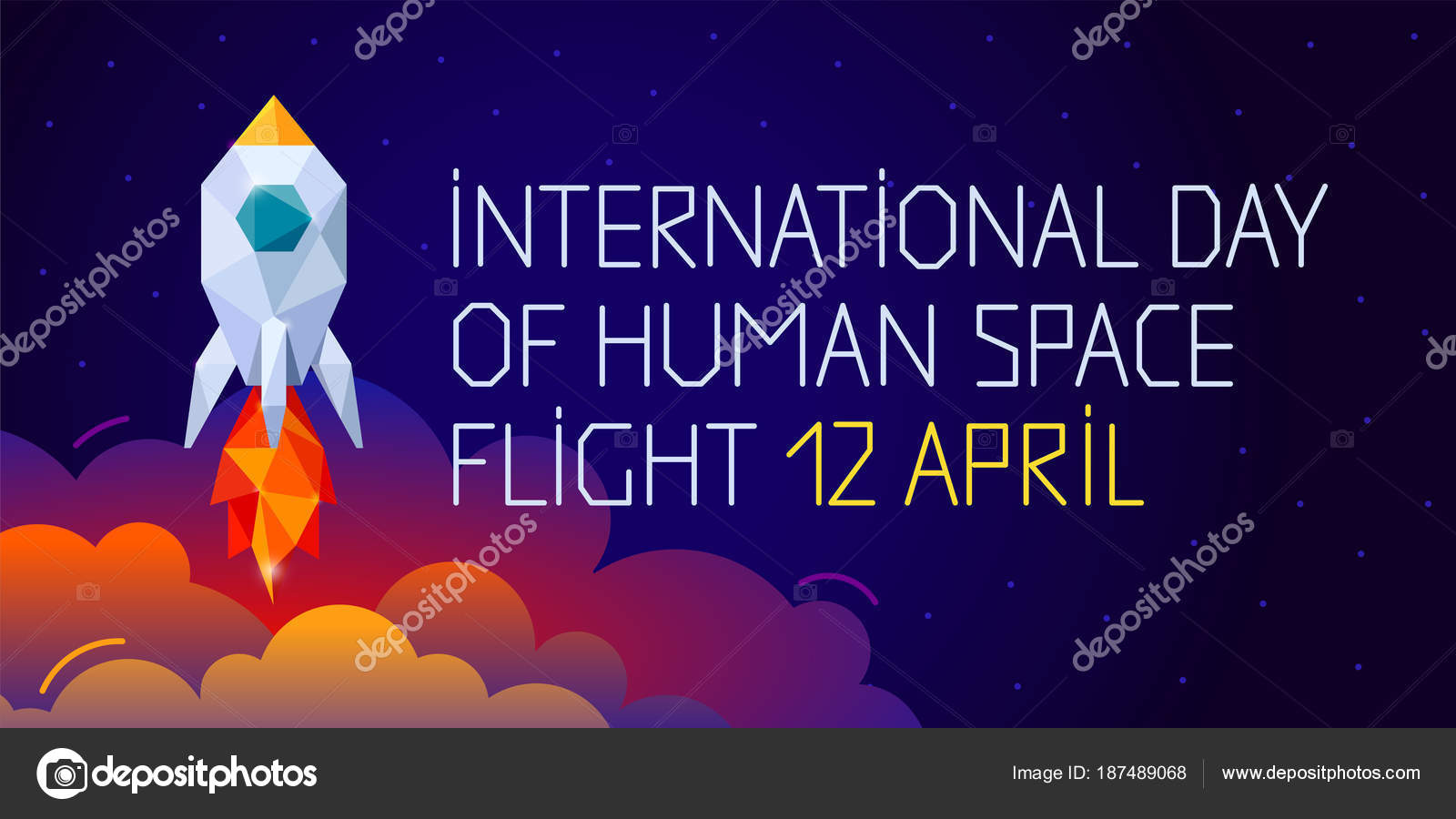 International day of human space flight.12 April Stock Vector Image by ...