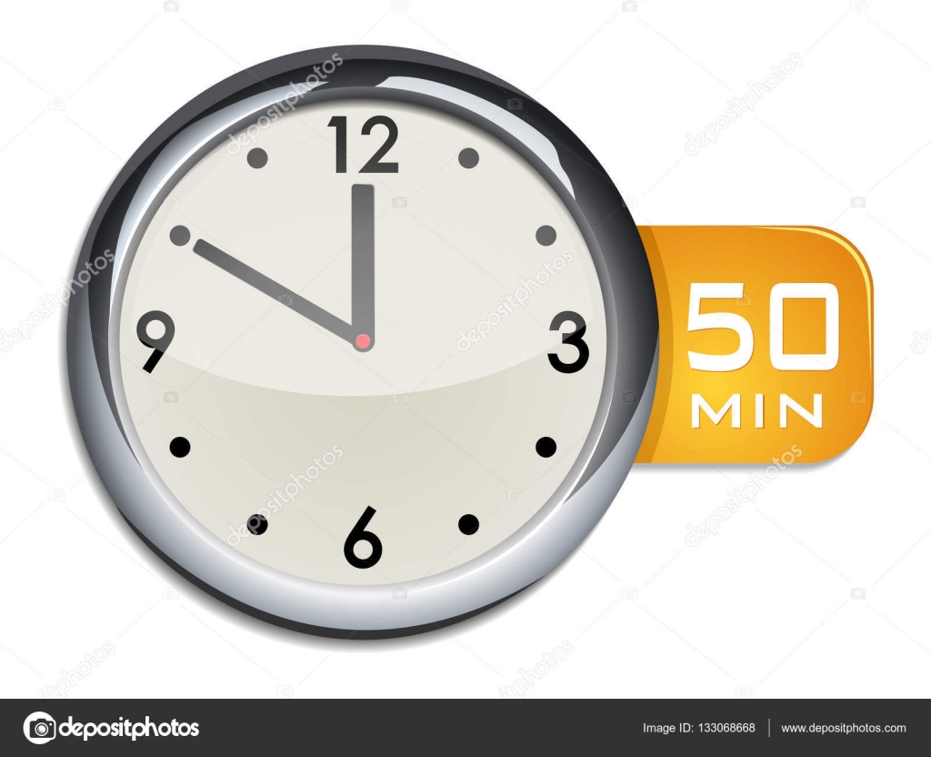 Office wall clock timer 50 minutes Stock Vector Image by ©ayax55 #133068668