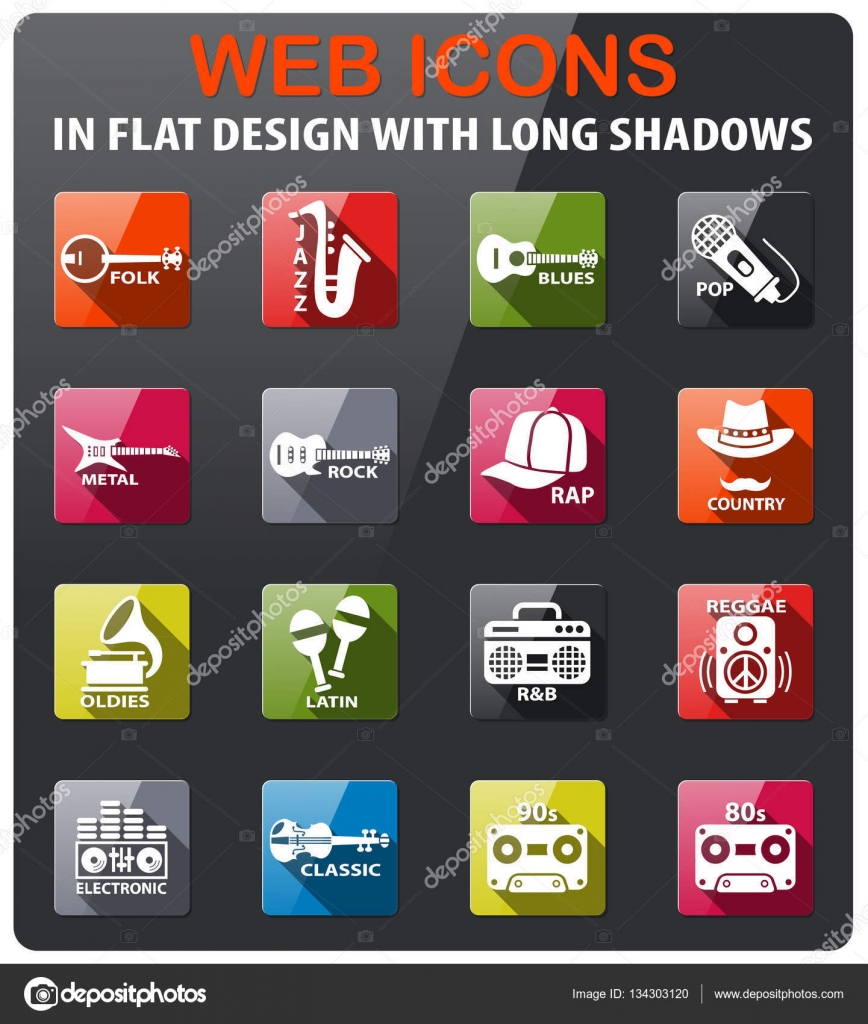 Musical genre web icons Stock Vector by ©ayax55 134303120