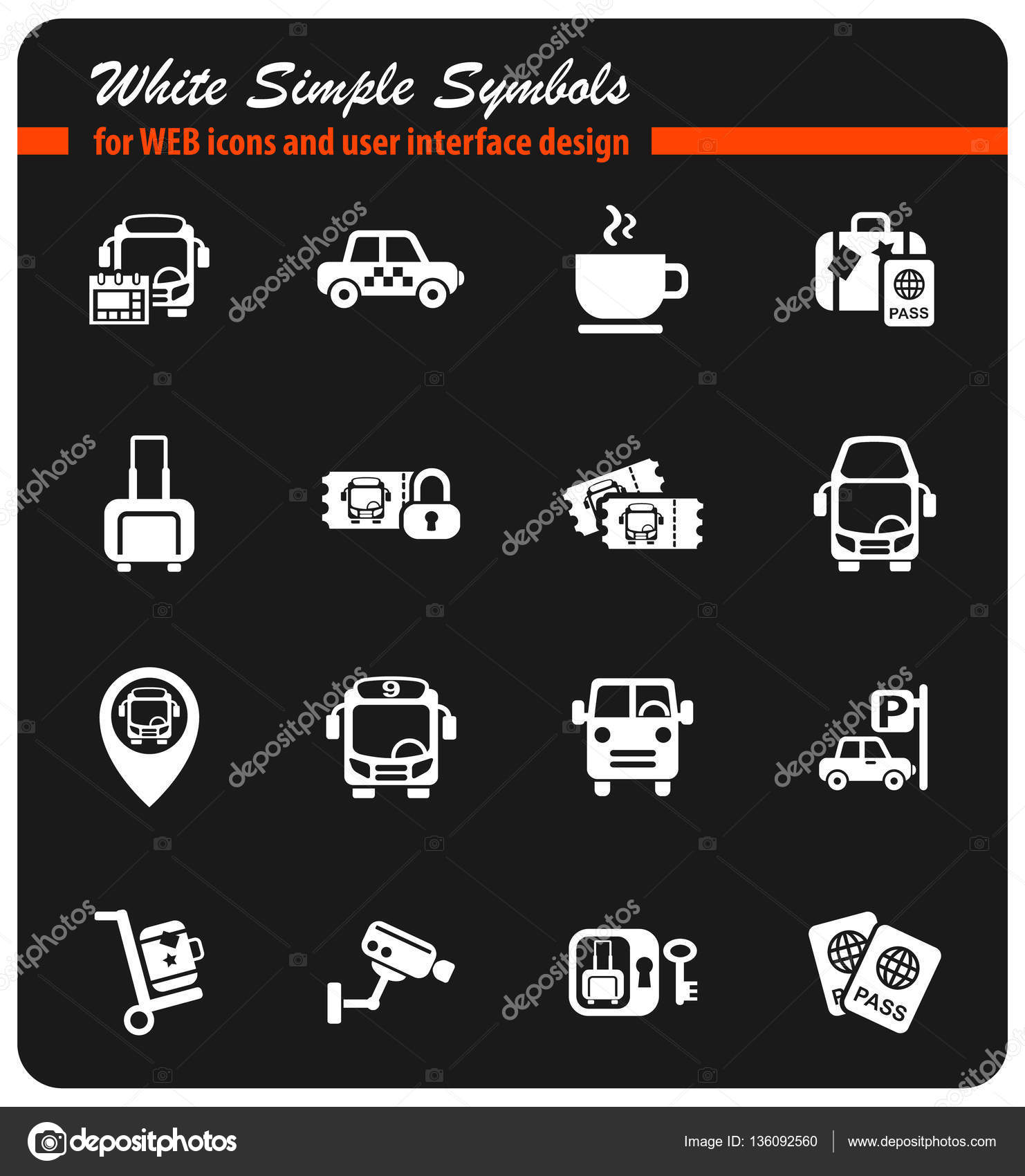 Bus station icon set — Stock Vector © ayax55 #136092560