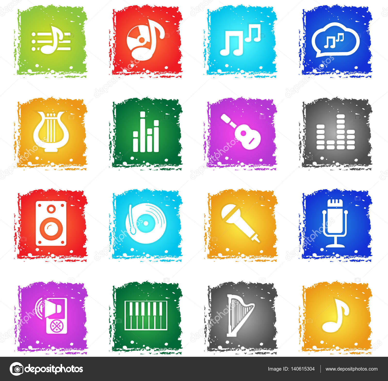Music icon set ⬇ Vector Image by © ayax55 | Vector Stock 140615304