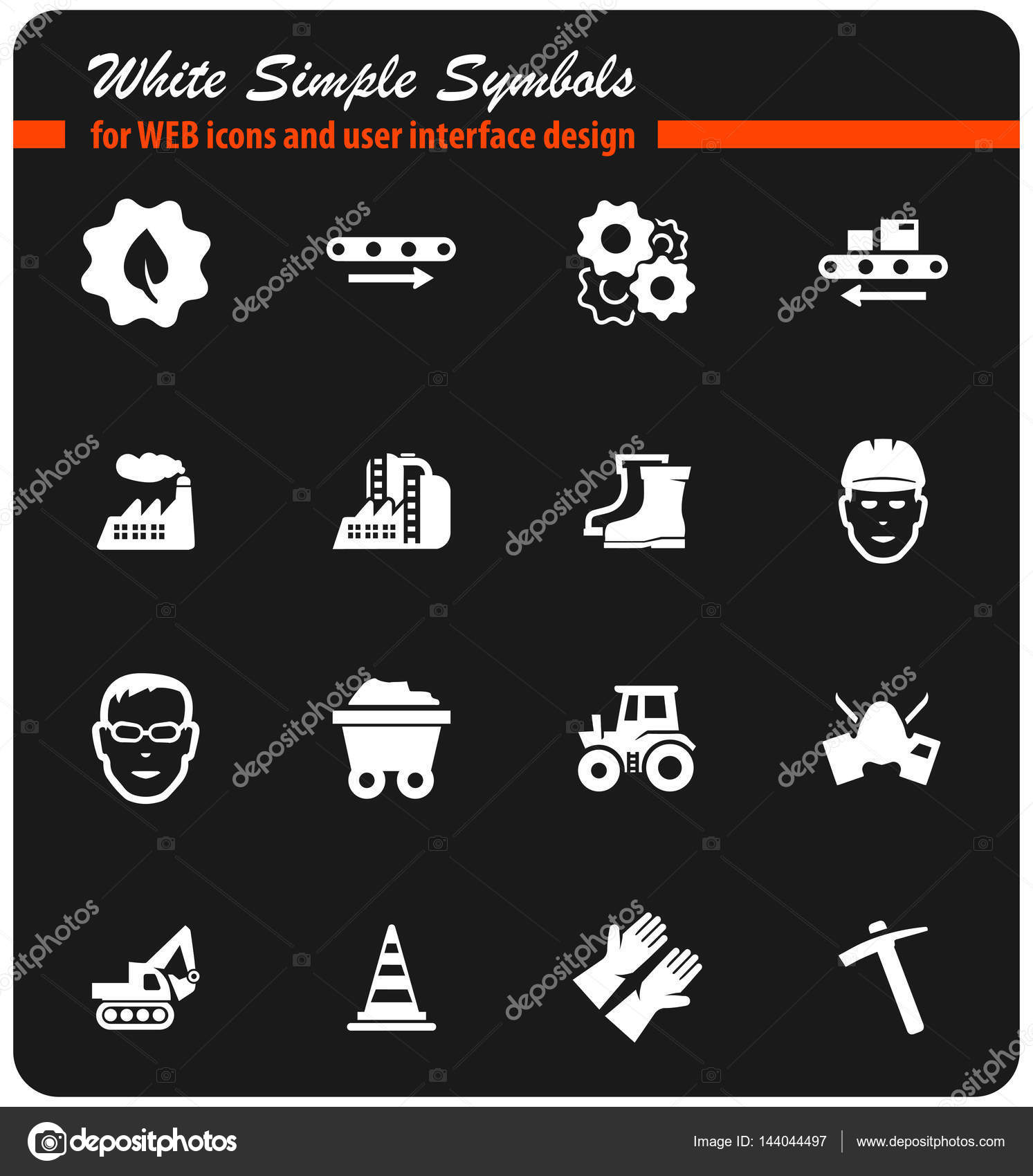 Industrial Icon Set Designclean Vector Stock Vector