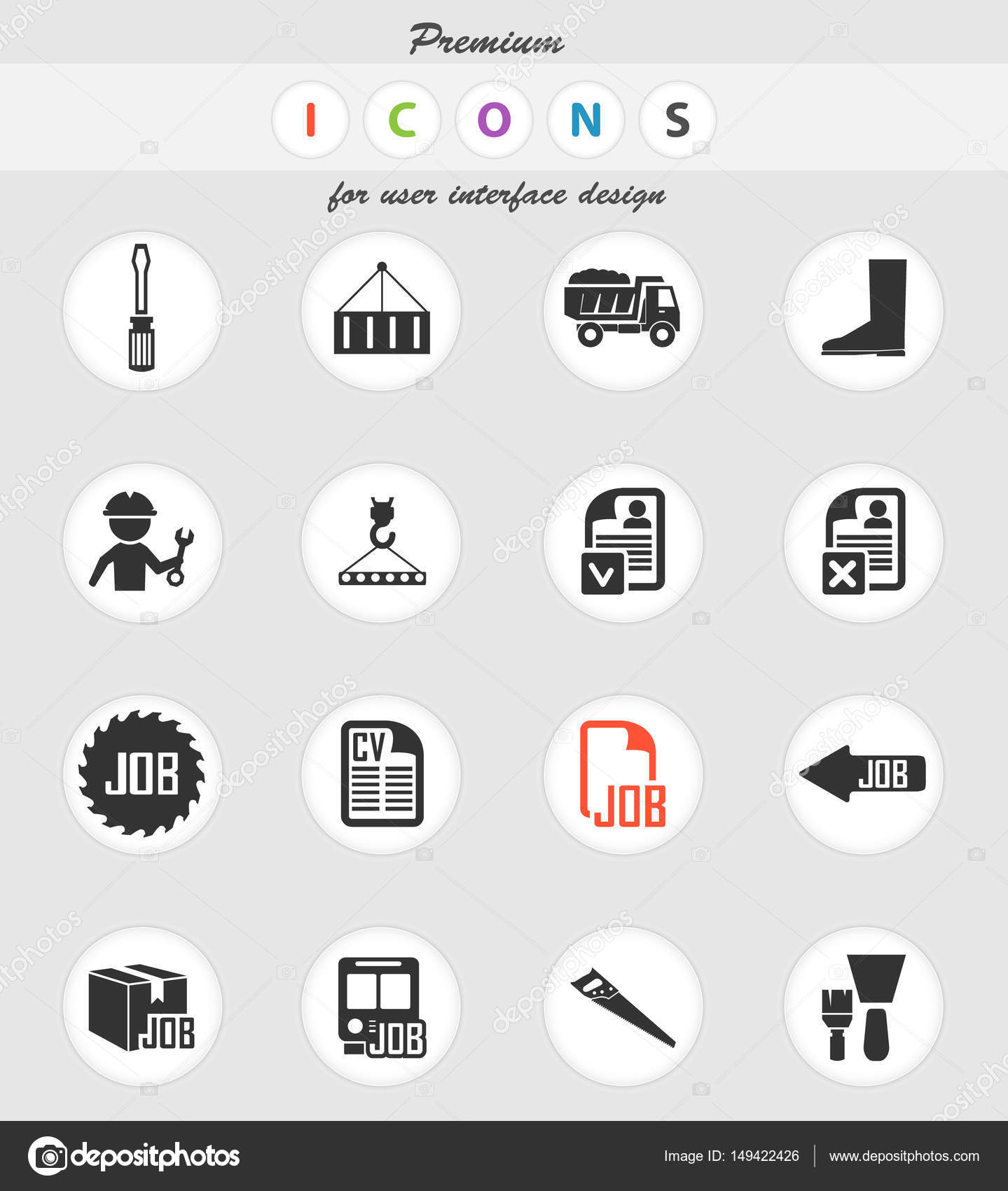 Job icon set — Stock Vector © ayax55 #149422426